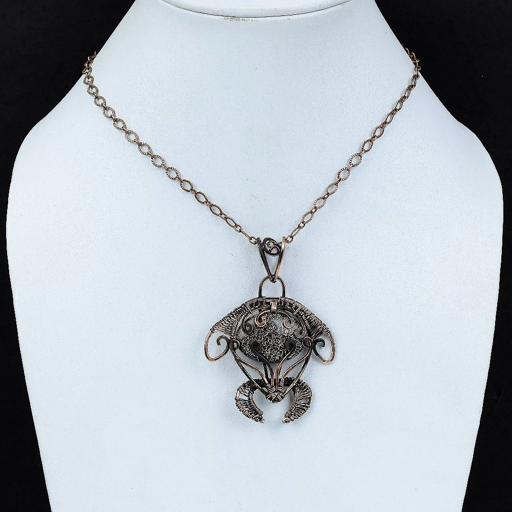 Dinosaur Bone Tortoise Pendant Handmade Decent Copper Wire Wrap ...