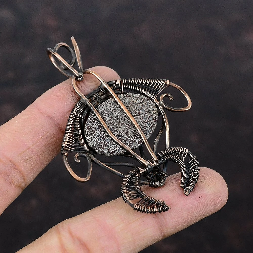 Dinosaur Bone Tortoise Pendant Handmade Decent Copper Wire Wrap ...